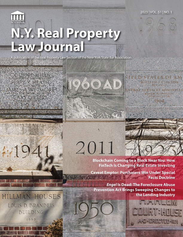 N.Y. Real Property Law Journal Vol. 51 No. 1 - New York State Bar ...